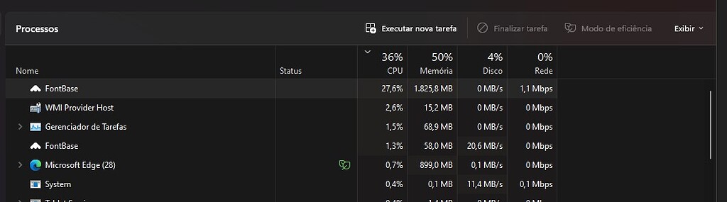 High CPU usage when idle - Bugs - FontBase Forum